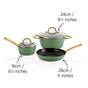 Easycook Basil & Gold Non-Stick Cookware Set 3 Piece - Wiltshire Australia