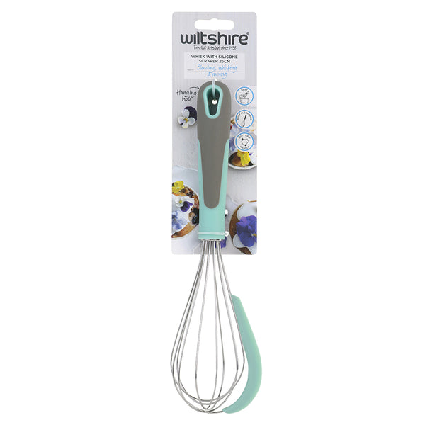 Whisk With Silicone Scraper 26cm - Wiltshire Australia