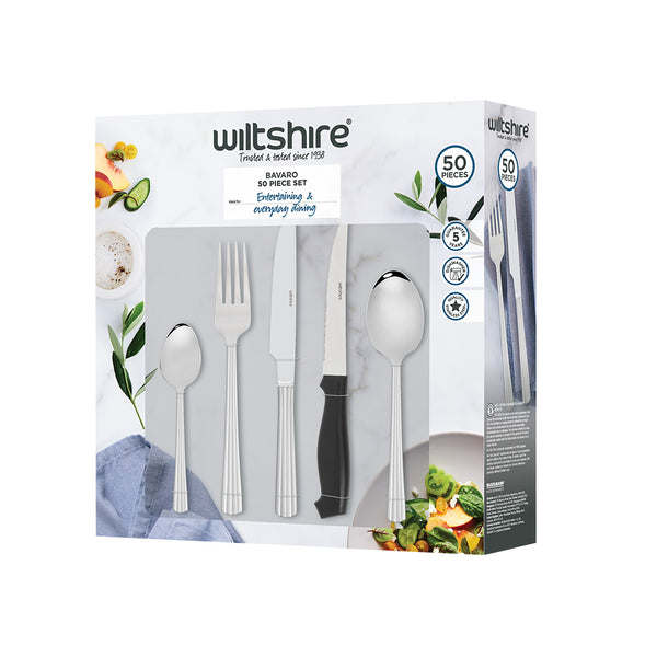 Bavaro Cutlery Set with Steak Knives 50 Piece - Wiltshire Australia