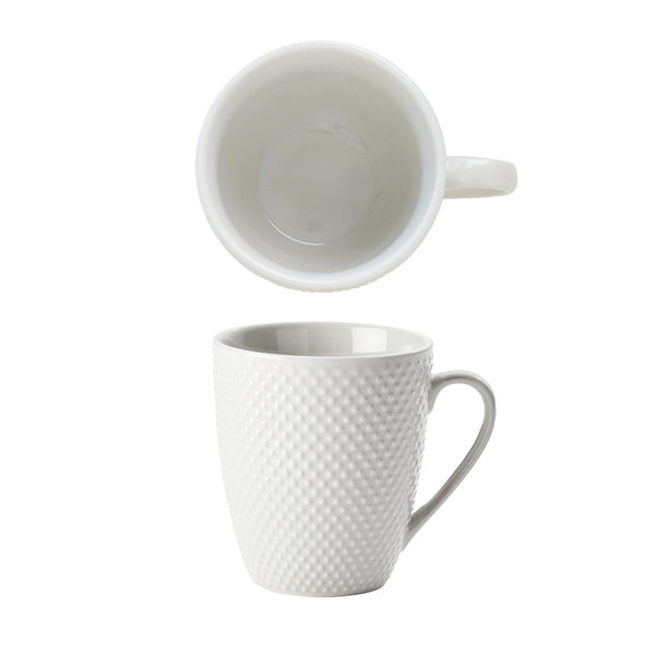 White Stipple Embossed Mugs 4 Piece Set 350ml / 12oz - Wiltshire Australia
